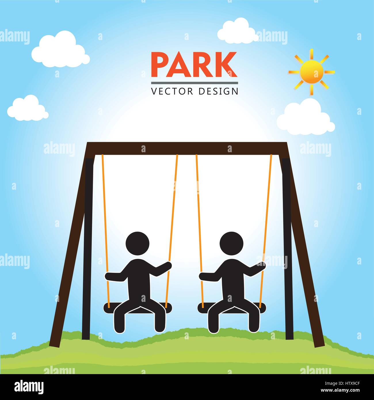 Kids design over landscape background vector illustration Stock Vector ...