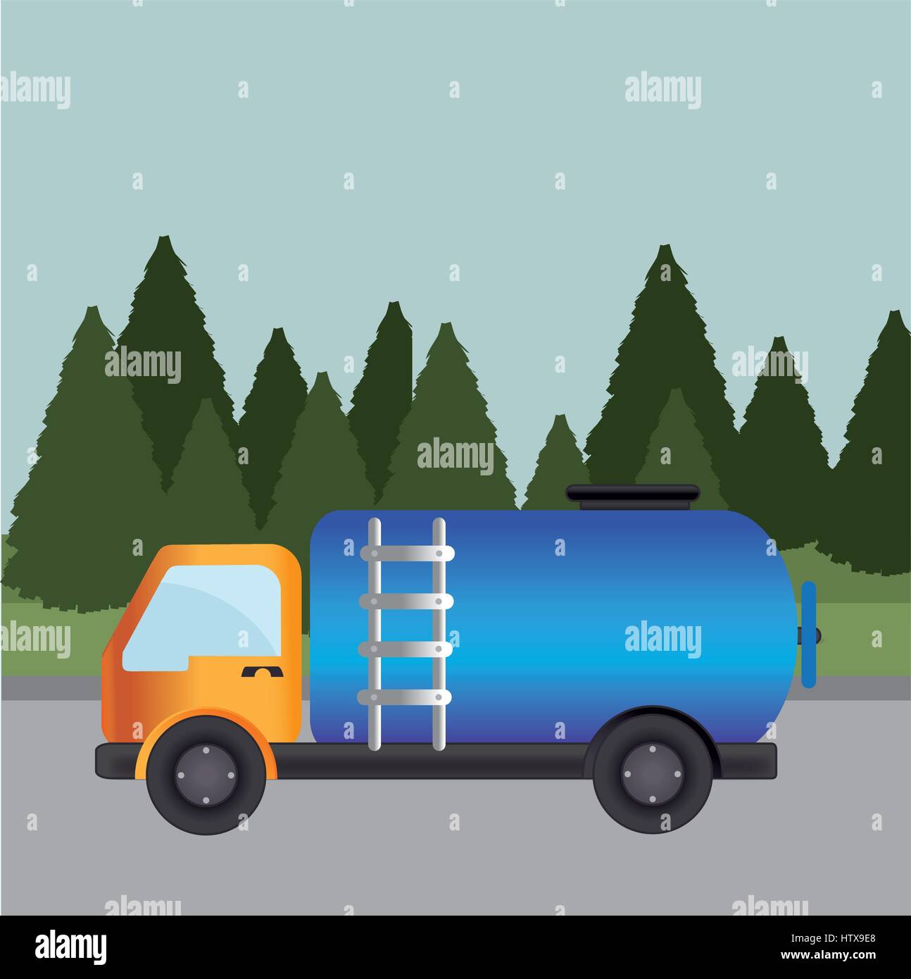 Transport design over landscape background vector illustration Stock ...