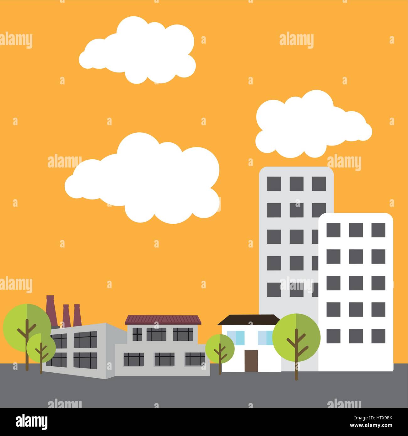 City design over yellow background vector illustration Stock Vector ...