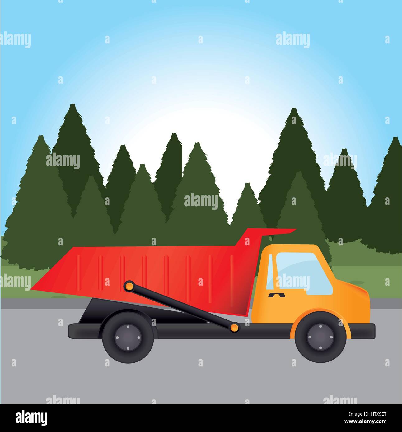Transport design over landscape background vector illustration Stock ...
