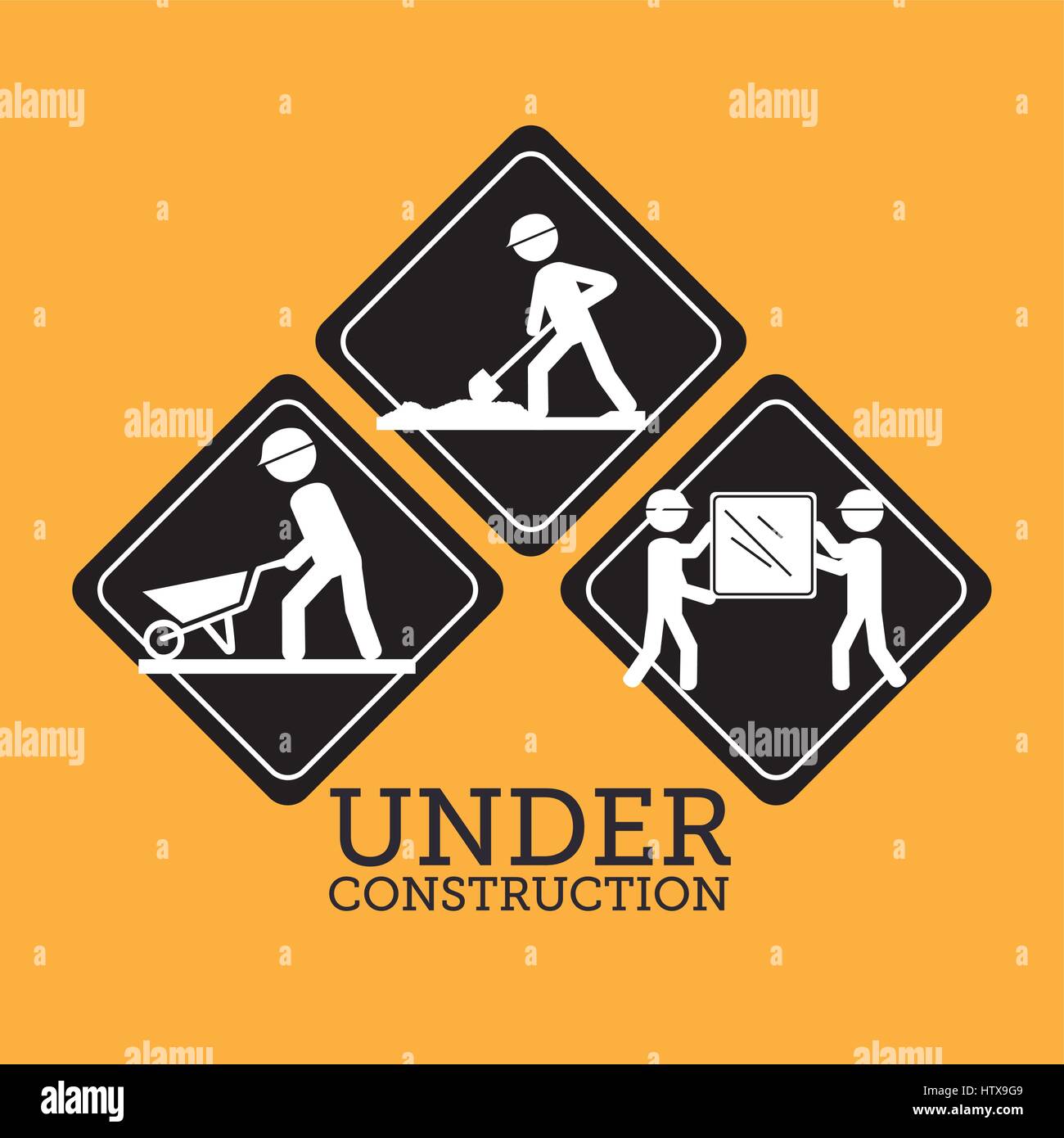 Construction design over yellow background vector illustration Stock ...