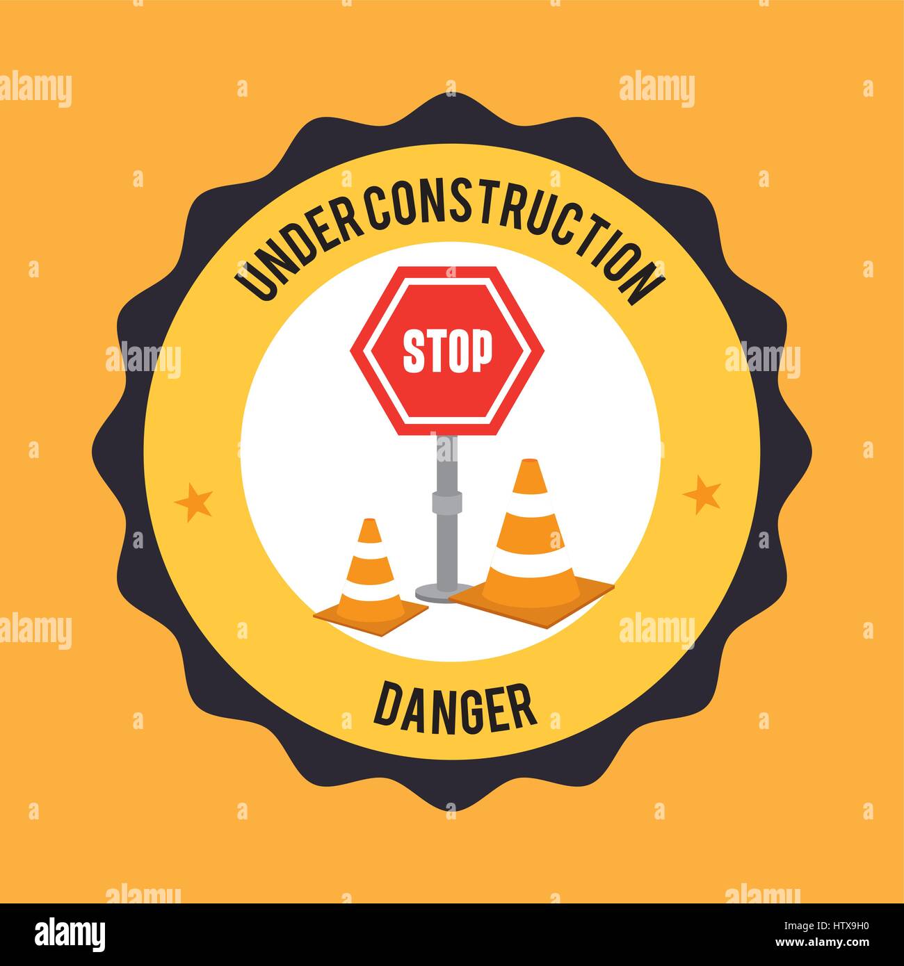 Construction design over yellow background vector illustration Stock ...