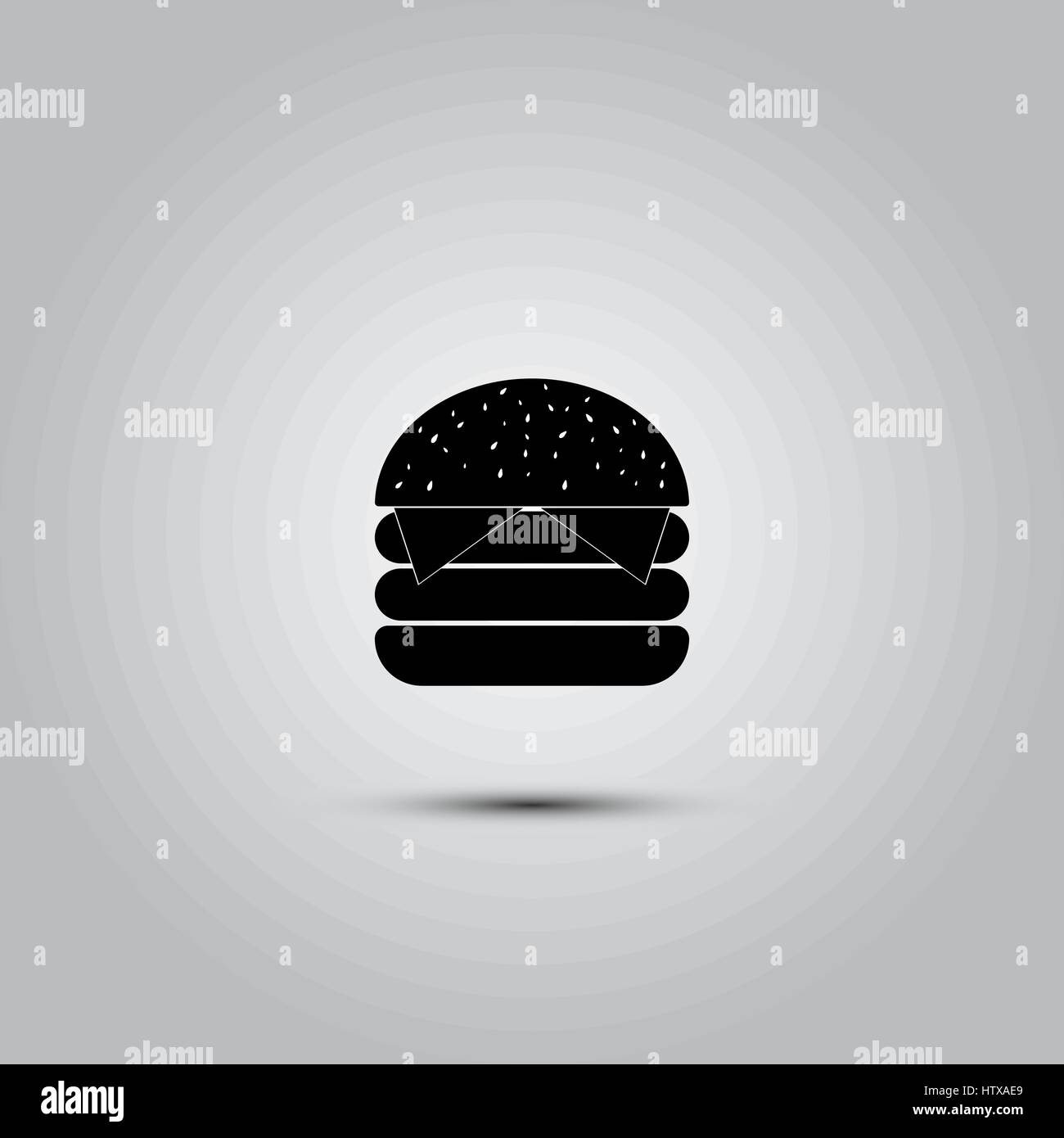 Hamburger icon vector, solid illustration, pictogram isolated on gray ...