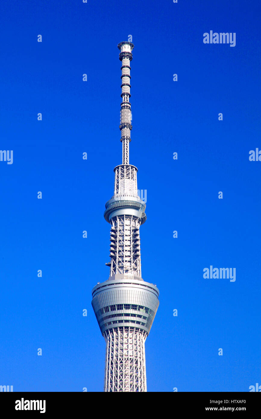 Tokyo Skytree View from Kitajikkengawa River Tokyo Japan Stock Photo ...