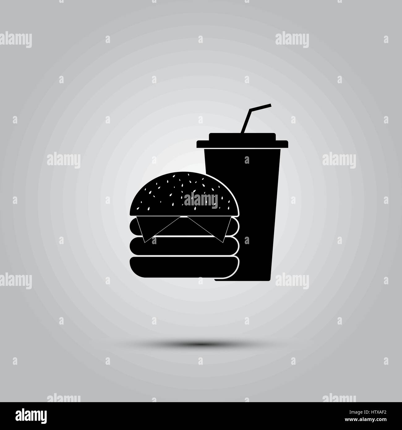 Fast food stickers burger Stock Vector Images - Alamy