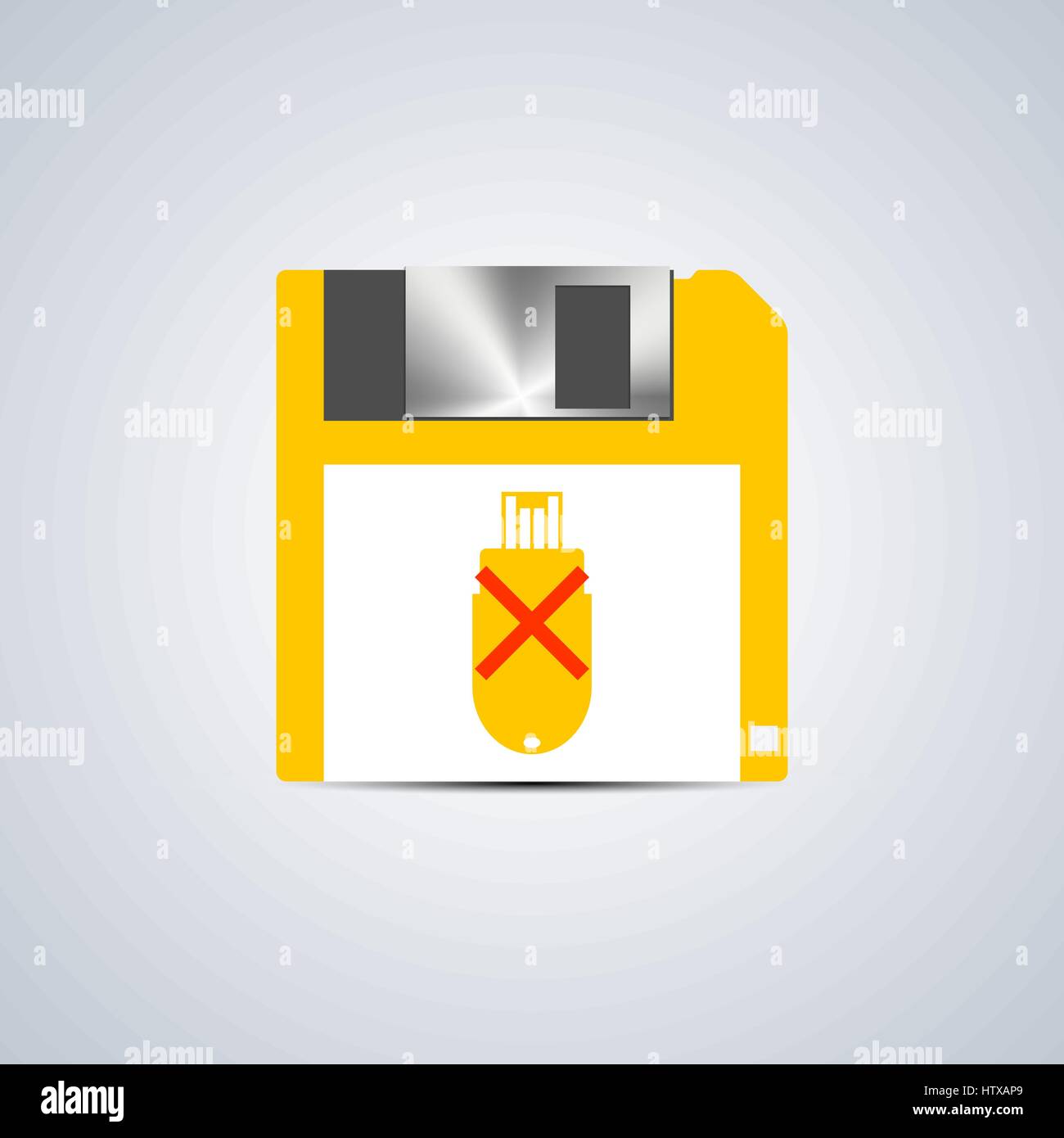 Icon write error on a flash drive isolated on a white background ...