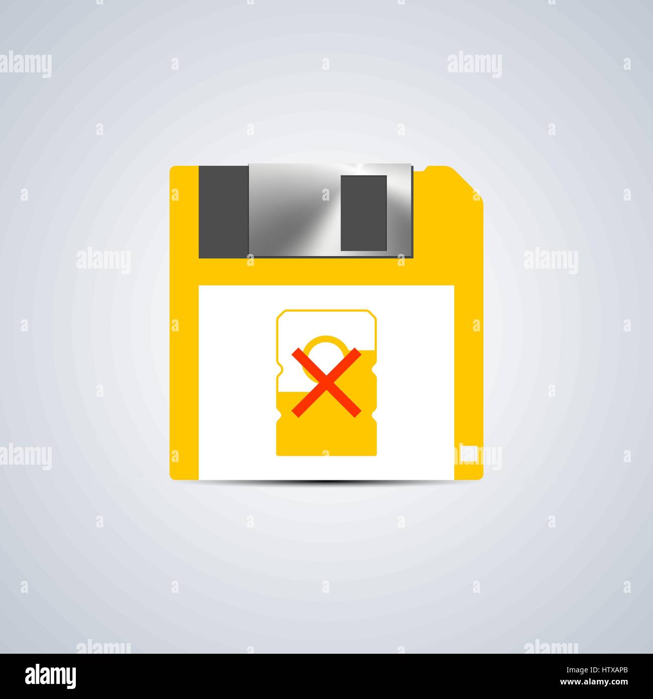 Icon error writing on the hard disk isolated on a white background ...