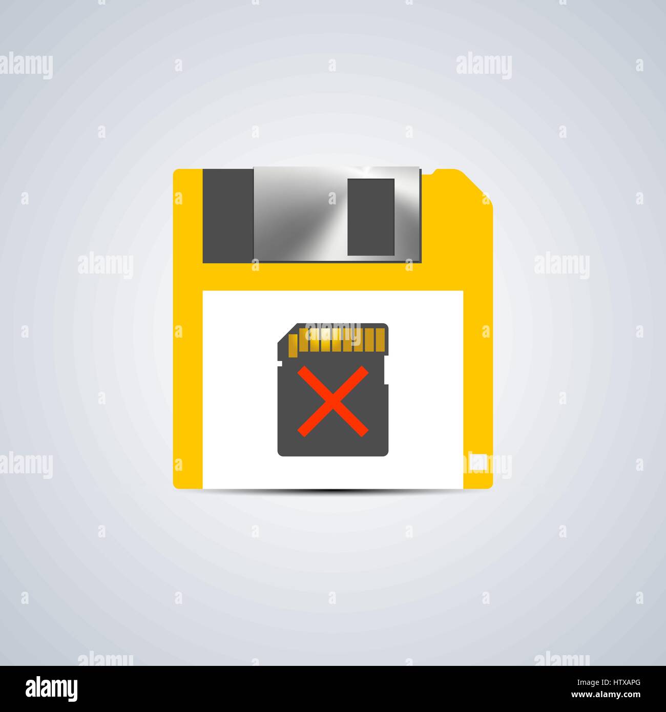 Icon error writing on the memory card isolated on a white background ...