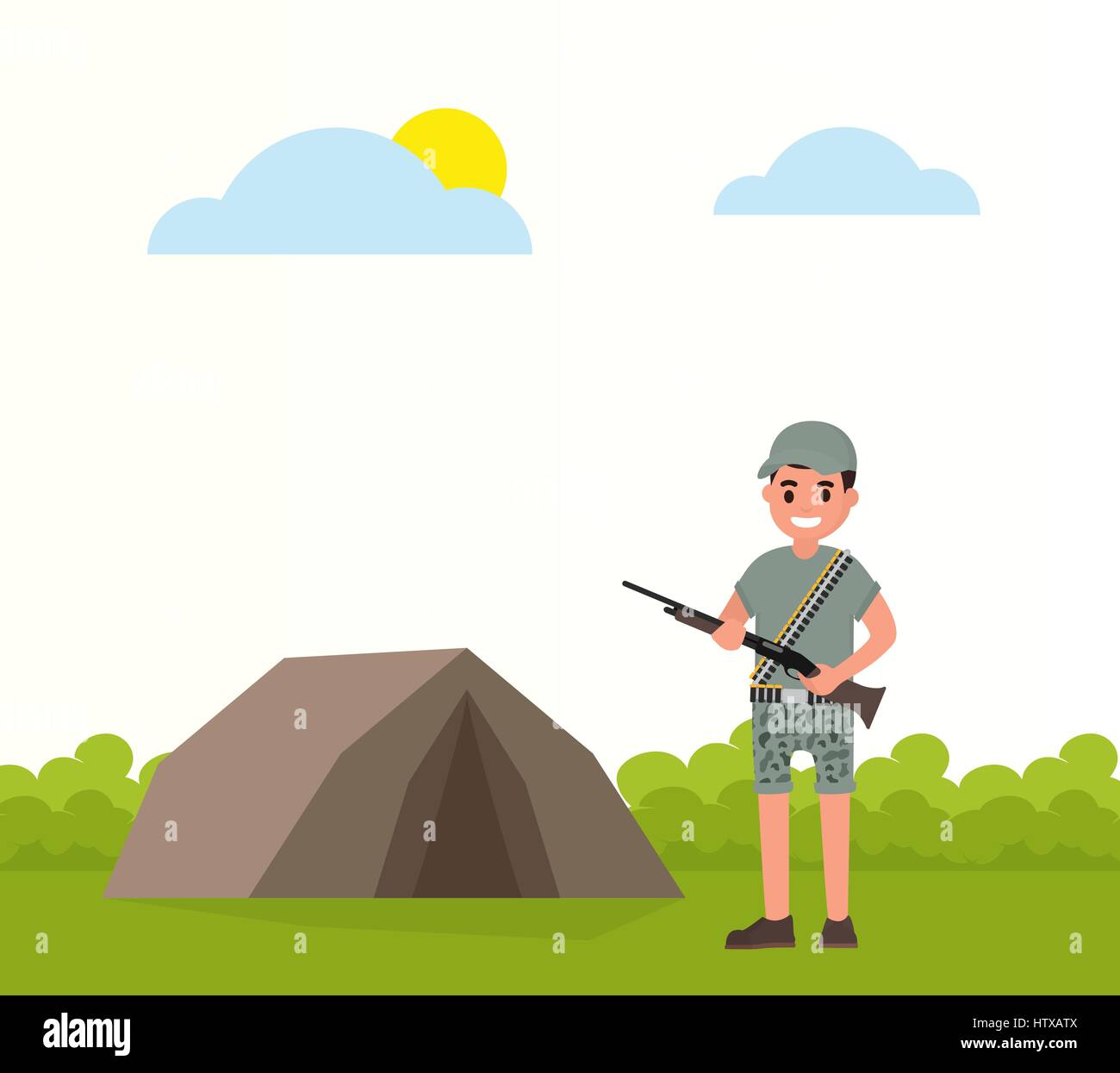 Hunter Cartoon Character High Resolution Stock Photography and Images ...