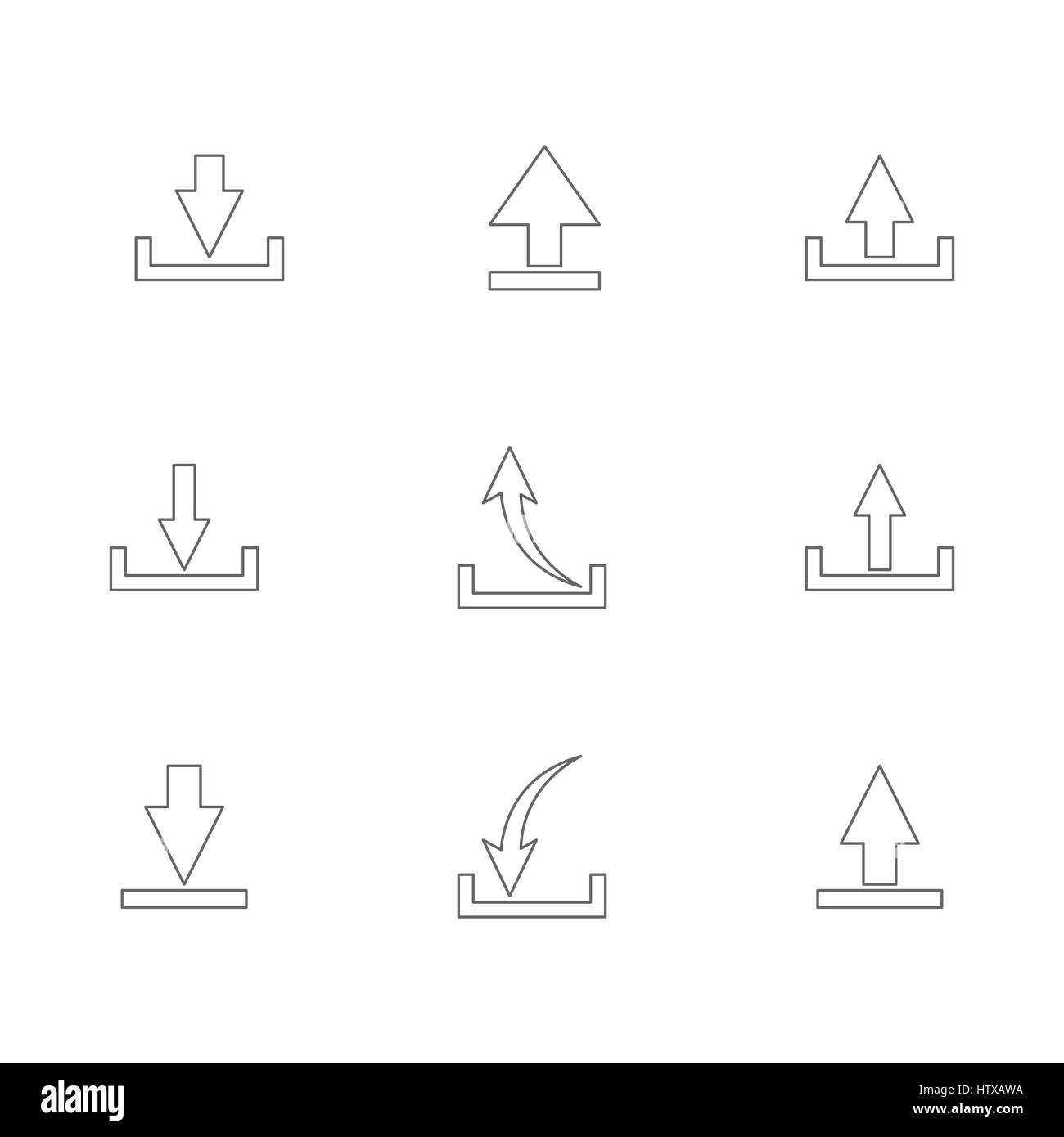 Set outline icon download of thin lines, vector illustration Stock ...