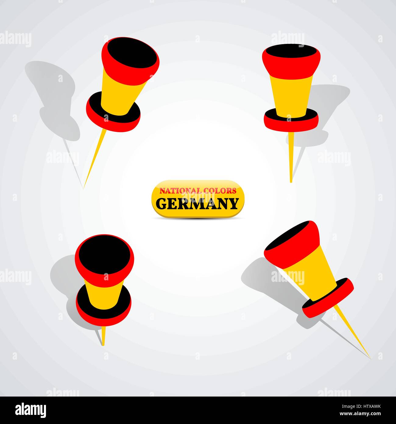 Set of pushpin in the national colors of Germany, vector illustration ...
