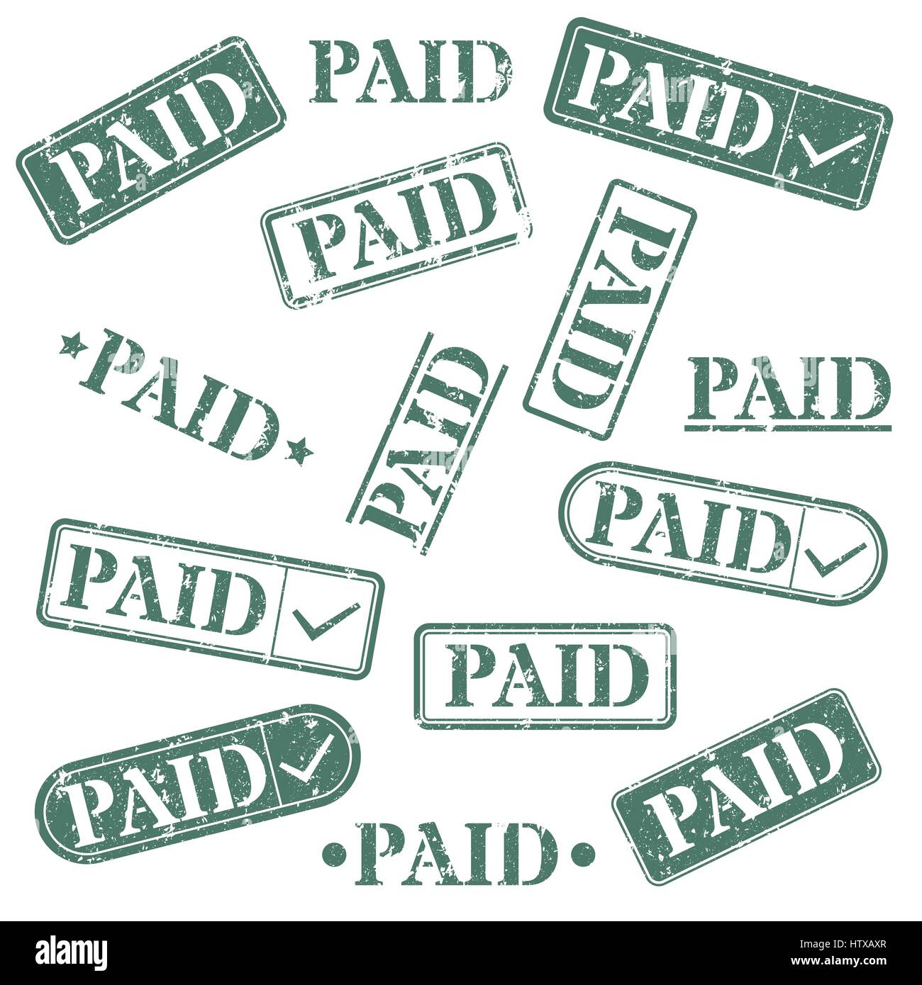 Set of rectangular stamps paid, vector illustration Stock Vector Image ...