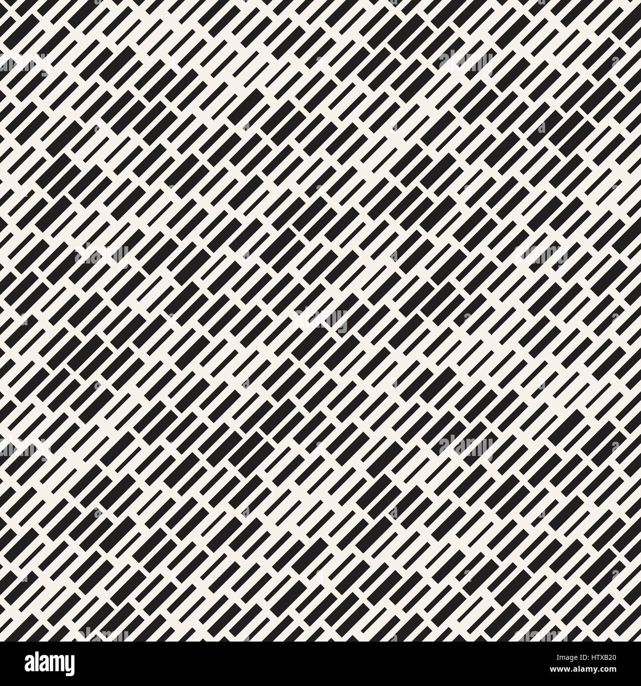 Vector Seamless Black And White Irregular Dash Rectangles Grid Pattern ...