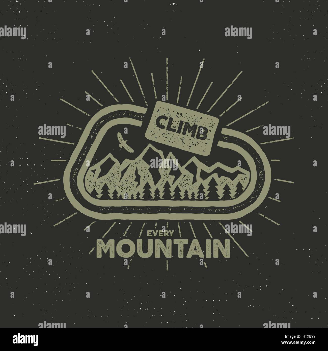 Vector outdoor adventure label. Vintage design with text and climbing ...