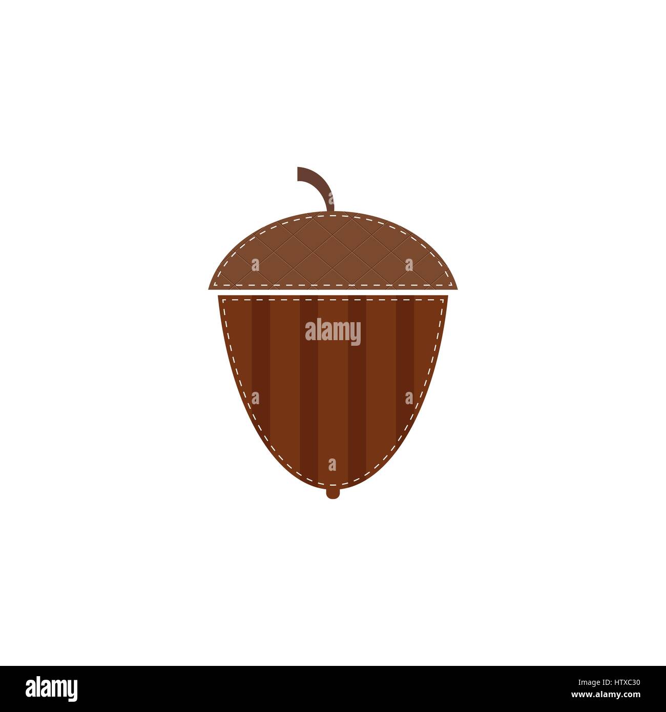 Flat acorn icon isolated on white background. Vector Stock Vector Image ...
