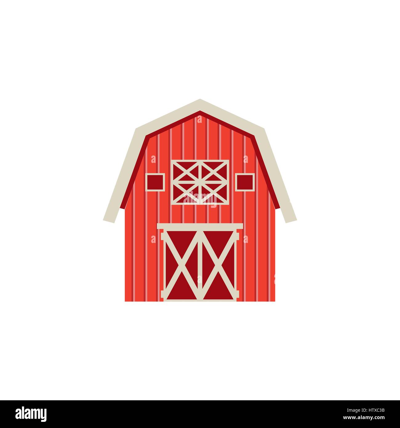 Flat barn icon isolated on white background. Vector Stock Vector Image ...