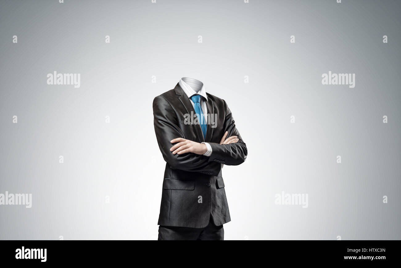Businessman without head Stock Photo - Alamy