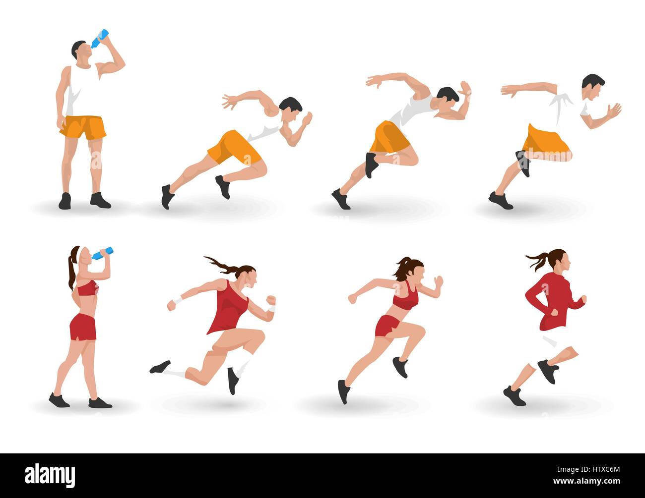 Vector race runners in flat design Stock Vector Image & Art - Alamy