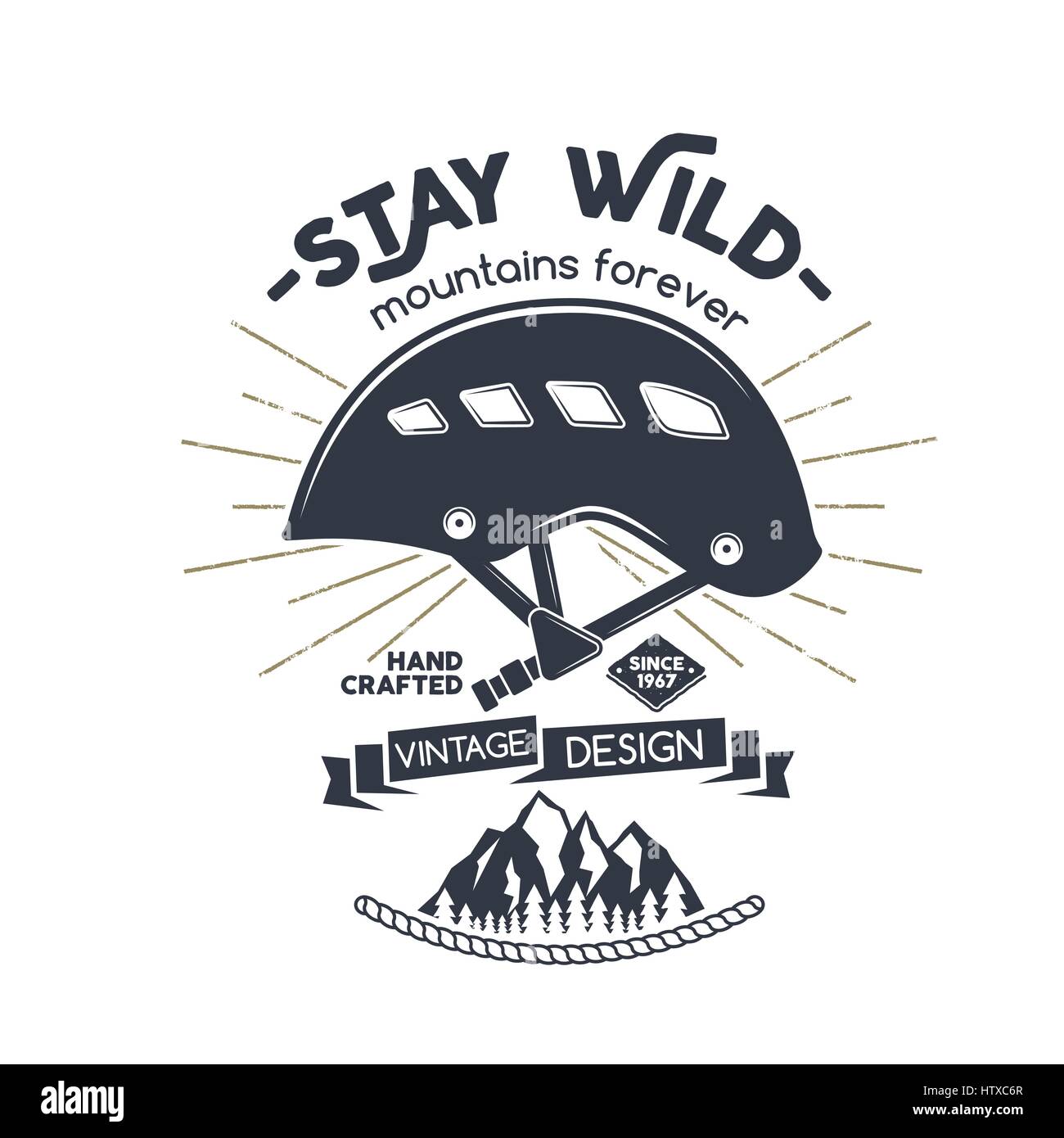 Vintage mountaineering badge. Climbing logo, vintage vector emblem ...