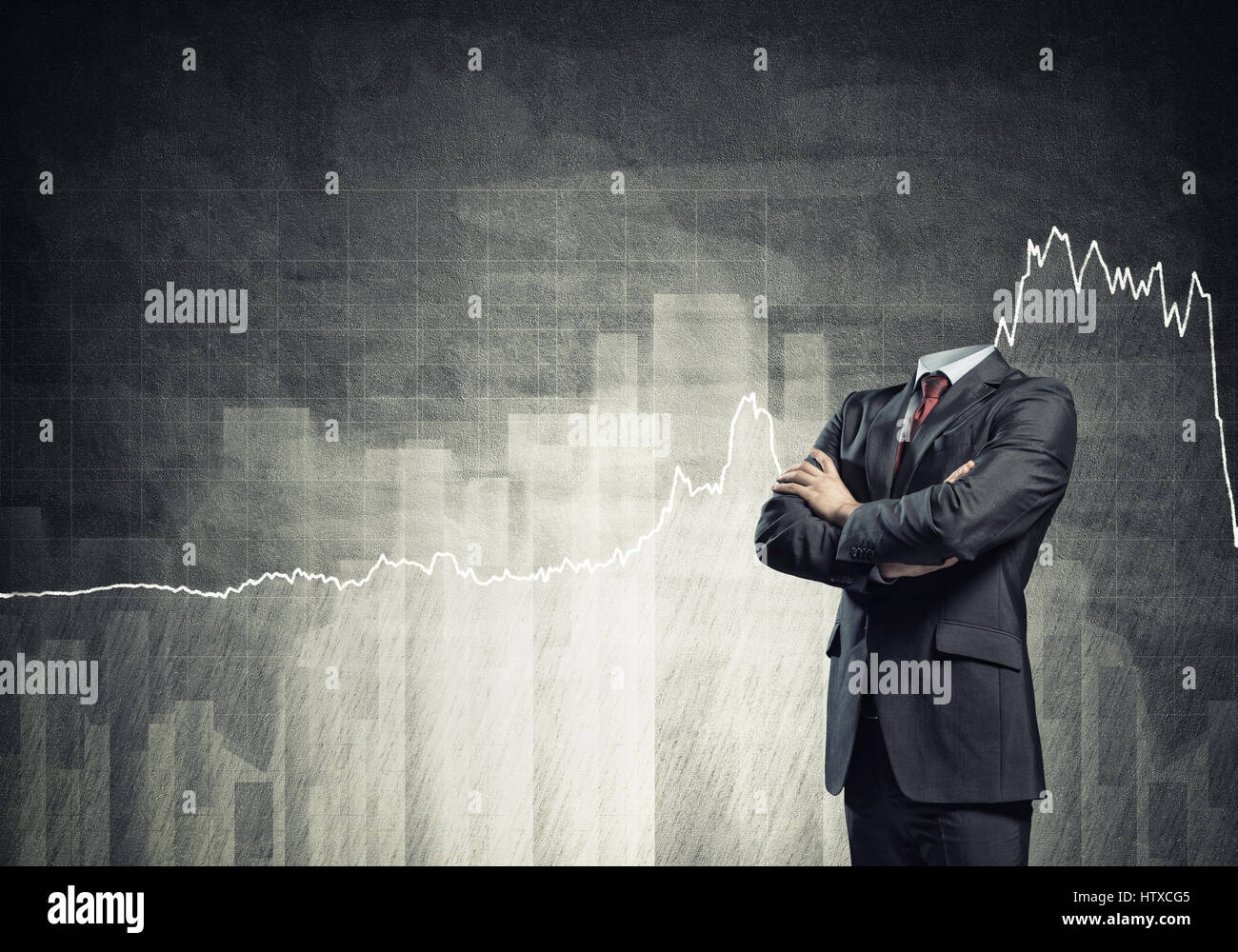 Businessman without head Stock Photo - Alamy