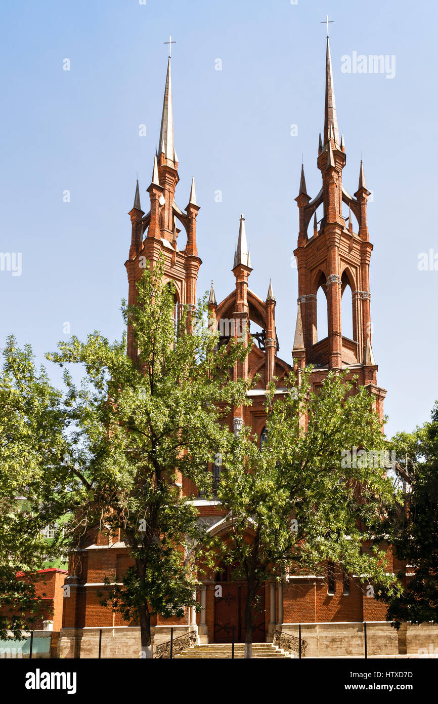 Gothic Catholic Church in Samara Stock Photo - Alamy