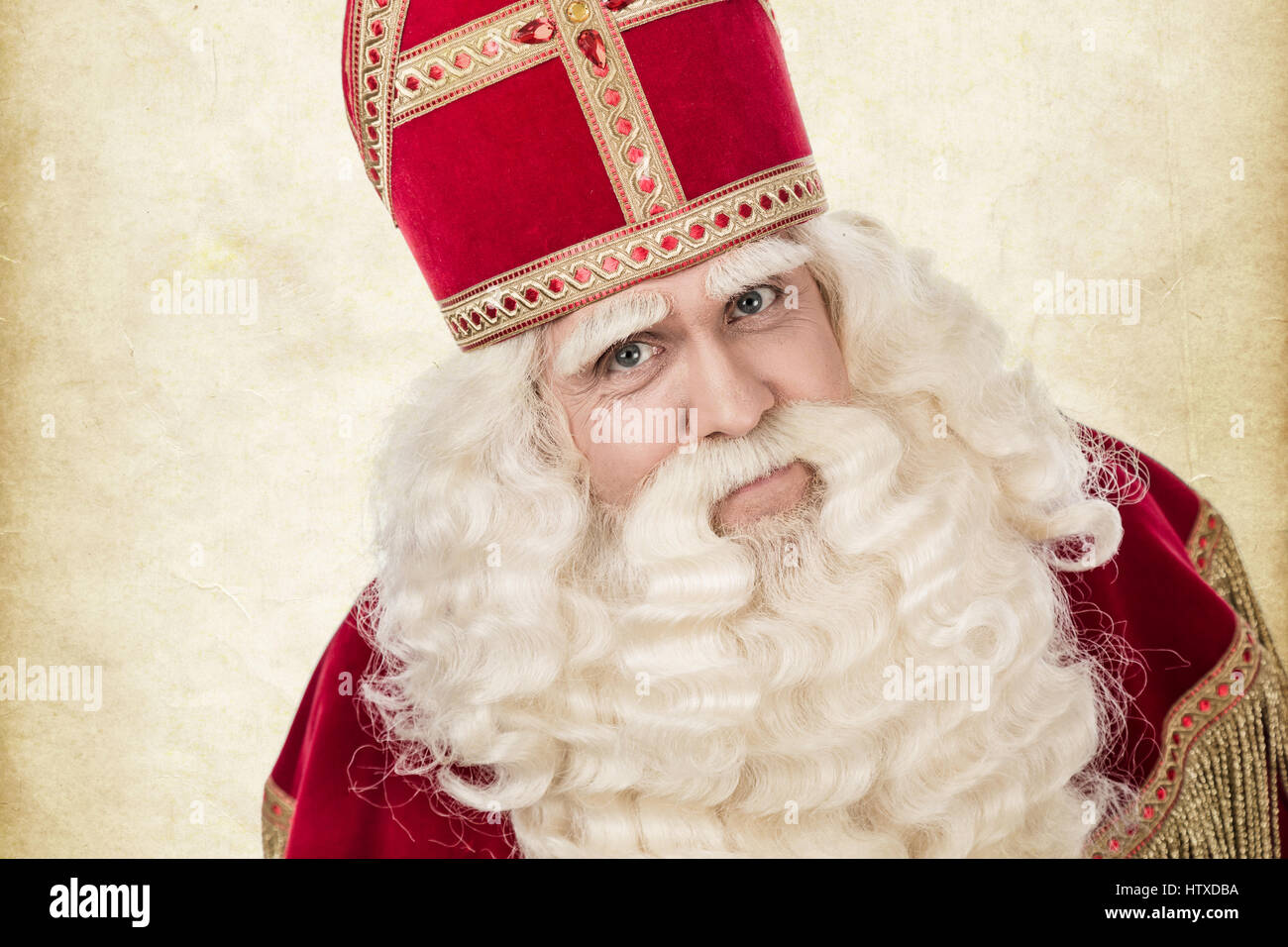 Portrait of Saint Nicholas. Isolated on a white background. Vintage ...