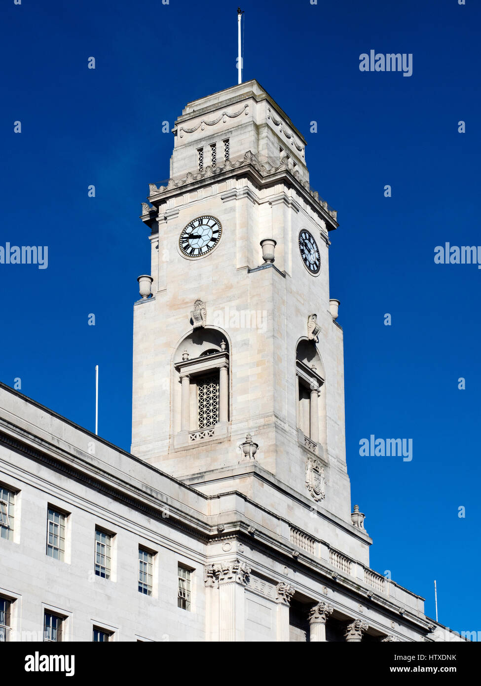 The Clock Tower at the Town Hall in Barnsley South Yorkshire England ...