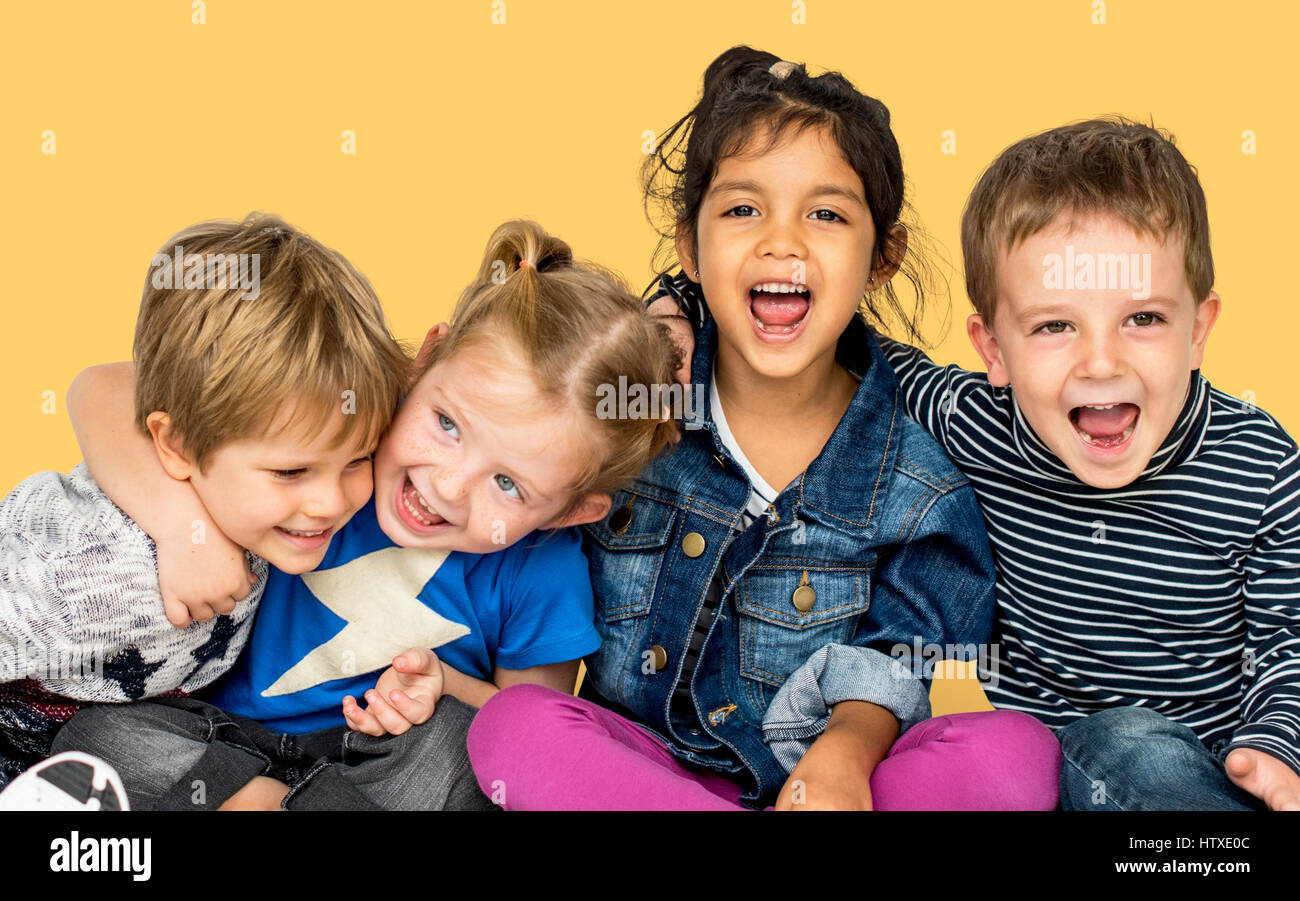 Children Smiling Happiness Friendship Togetherness Stock Photo - Alamy
