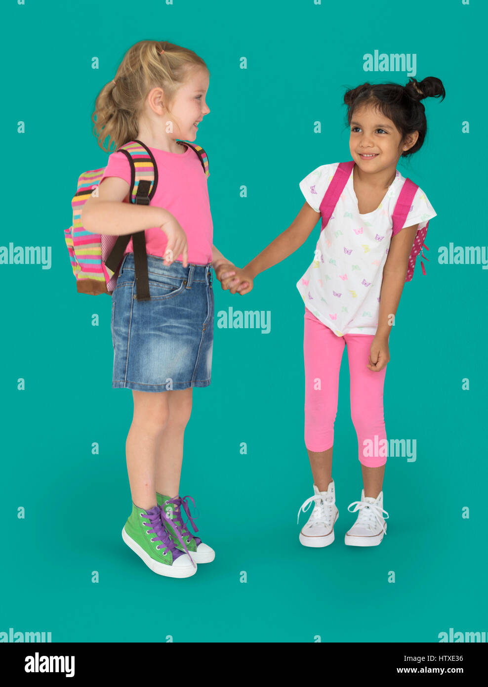 Little Girl Children Smiling Happiness Friendship Stock Photo - Alamy