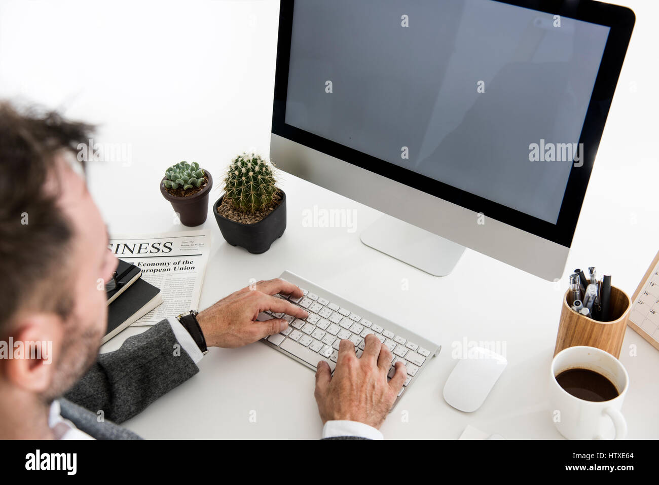 Work Process Hands Office Workplace Stock Photo - Alamy