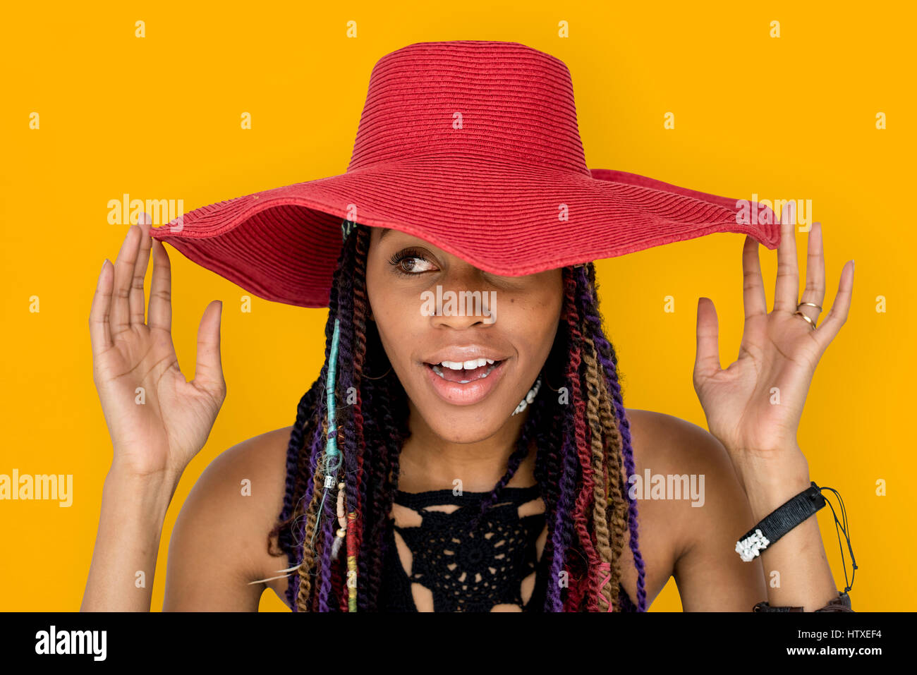 African Woman Smiling Happiness Studio Portrait Stock Photo - Alamy