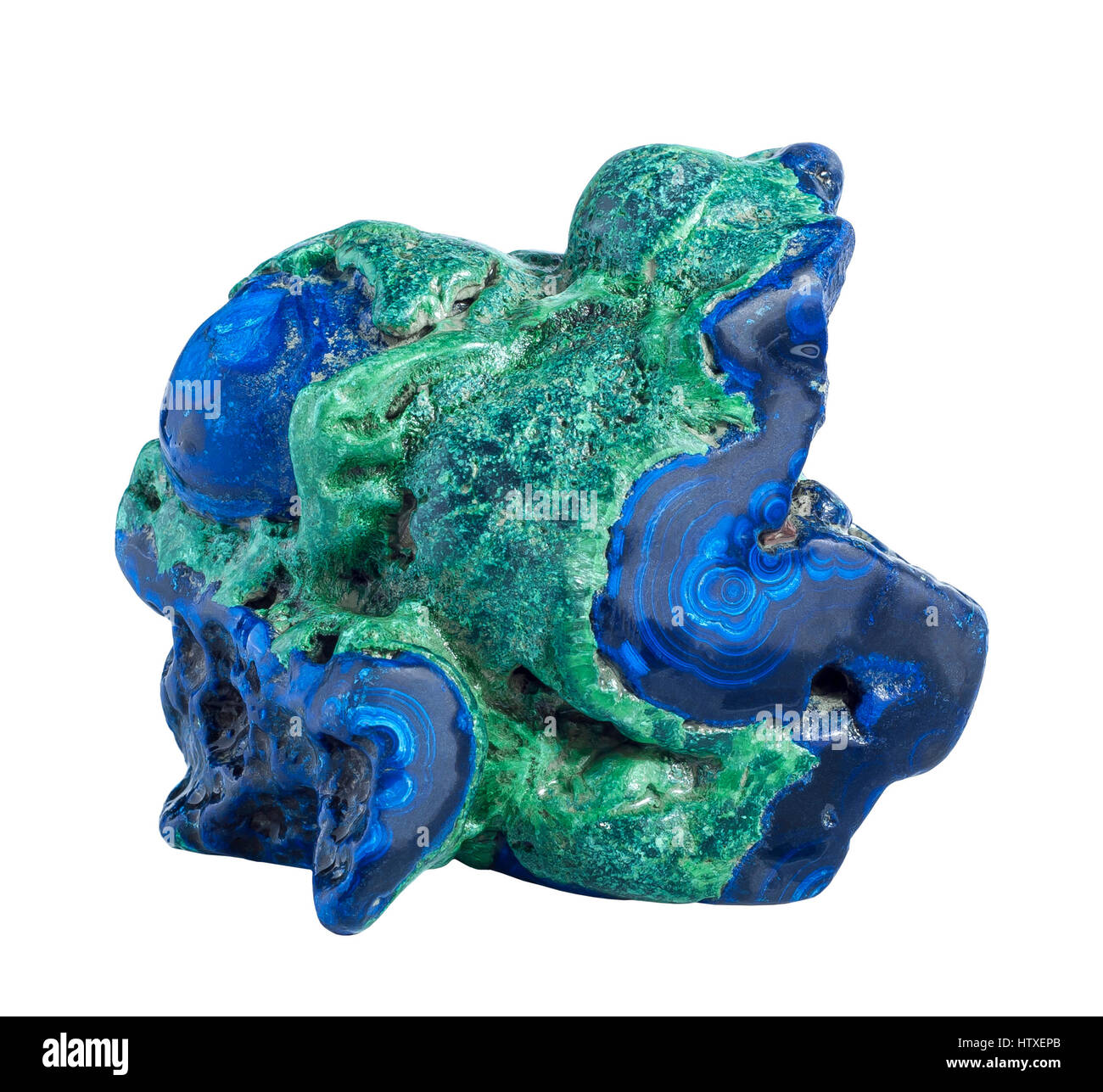 Blue Azurite gemstone isolated on white background Stock Photo - Alamy