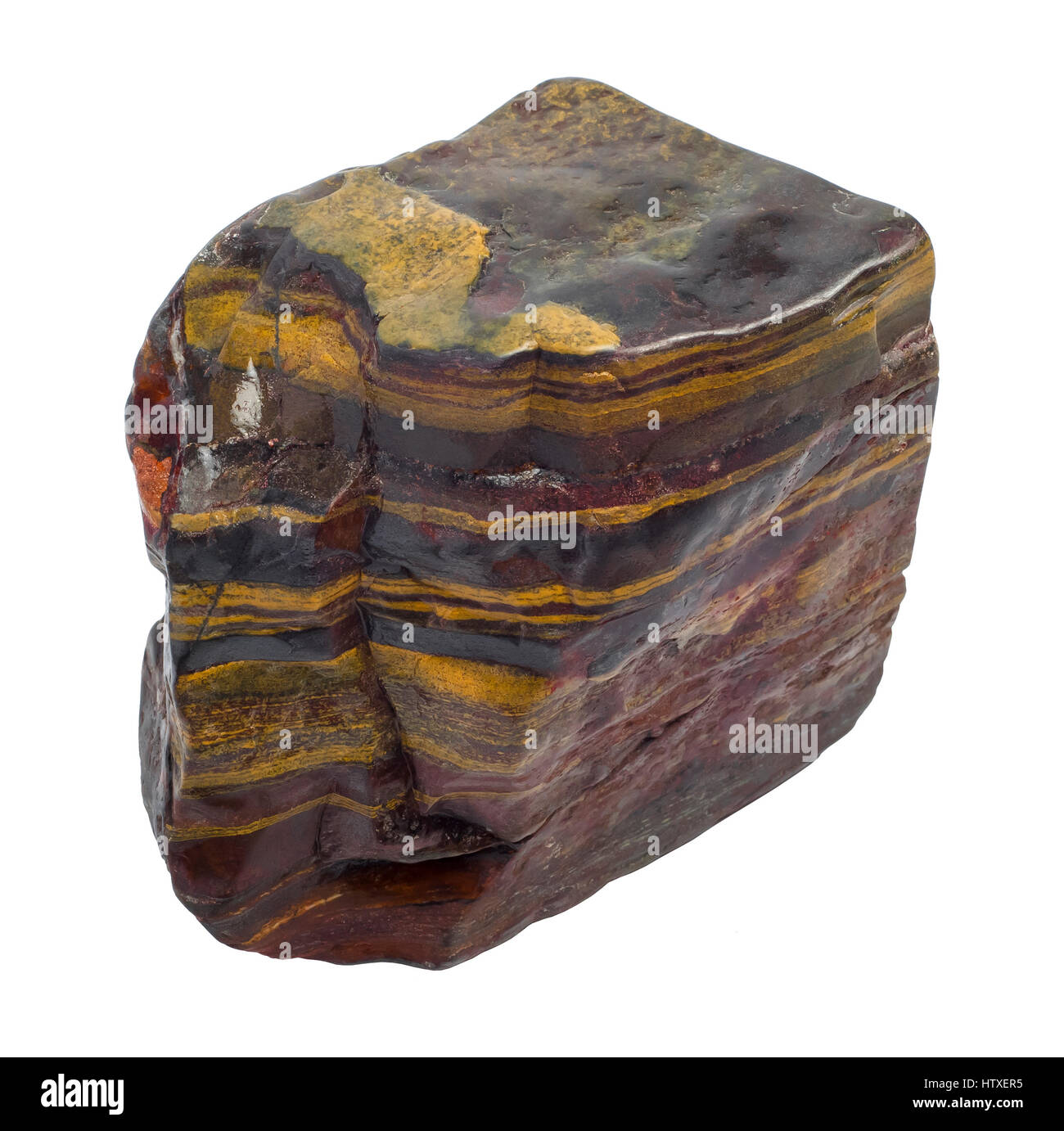 Tiger Iron gemstone isolated on white background Stock Photo - Alamy