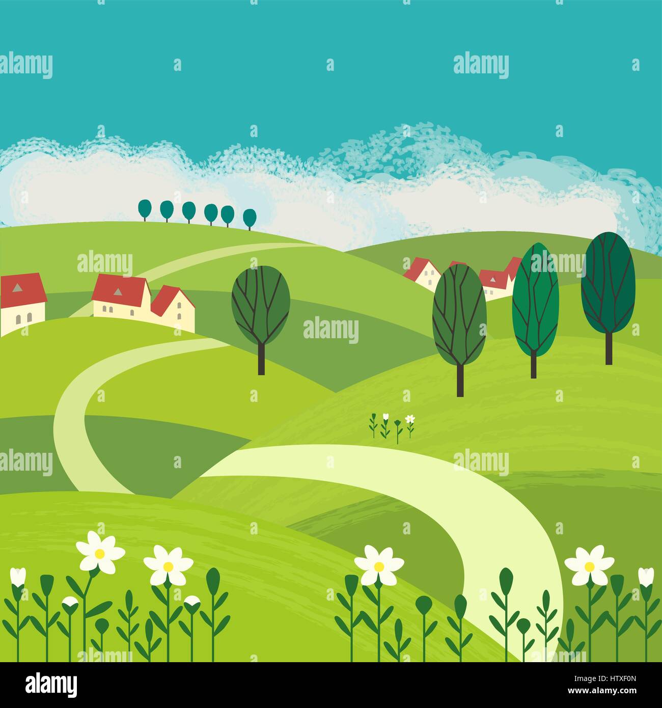 Sunny greenery Stock Vector Images - Alamy
