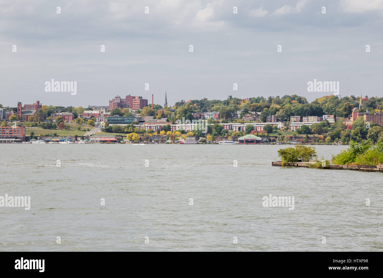 View of Newburgh riverfront from Long Dock Park in Beacon, New York ...
