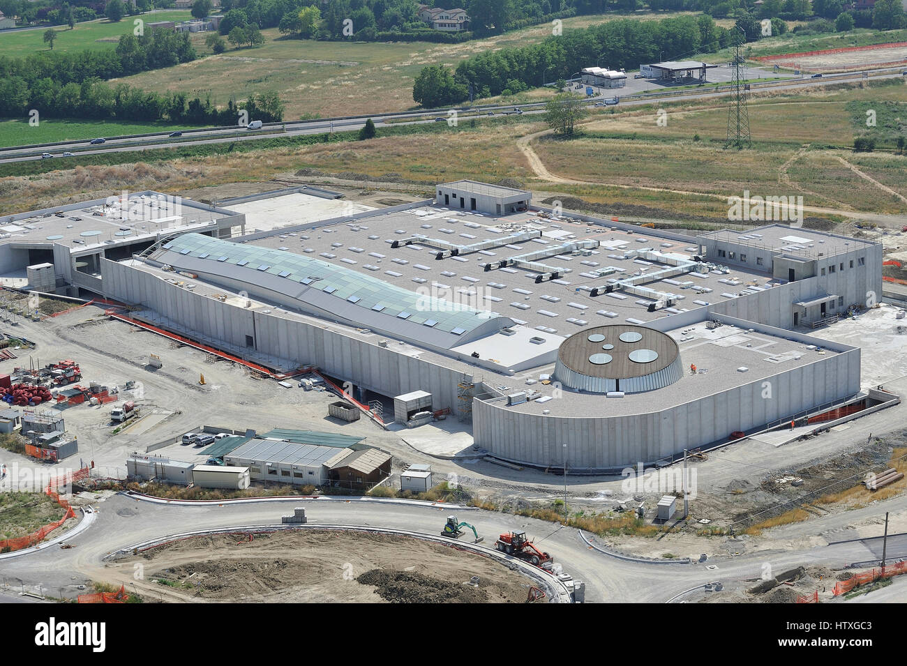 Aerial view, of new shopping center, mall, condominium construction ...