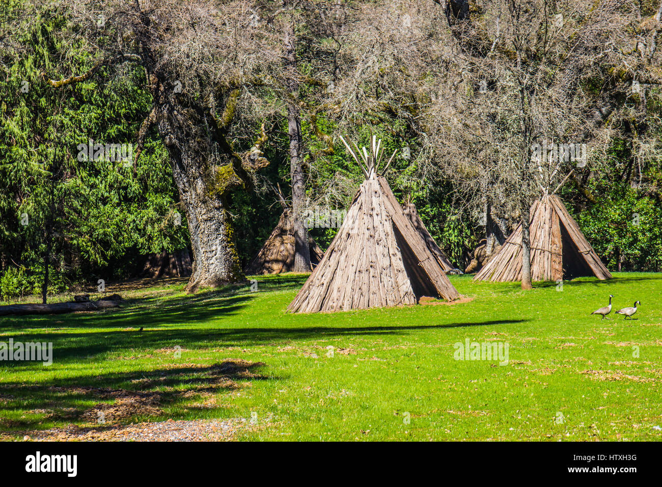 Two American Indian Tepees Stock Photo - Alamy