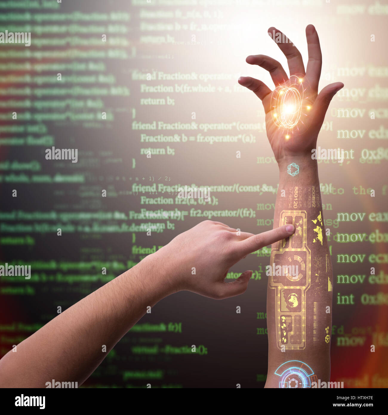 Human robotic hand in futuristic concept Stock Photo - Alamy