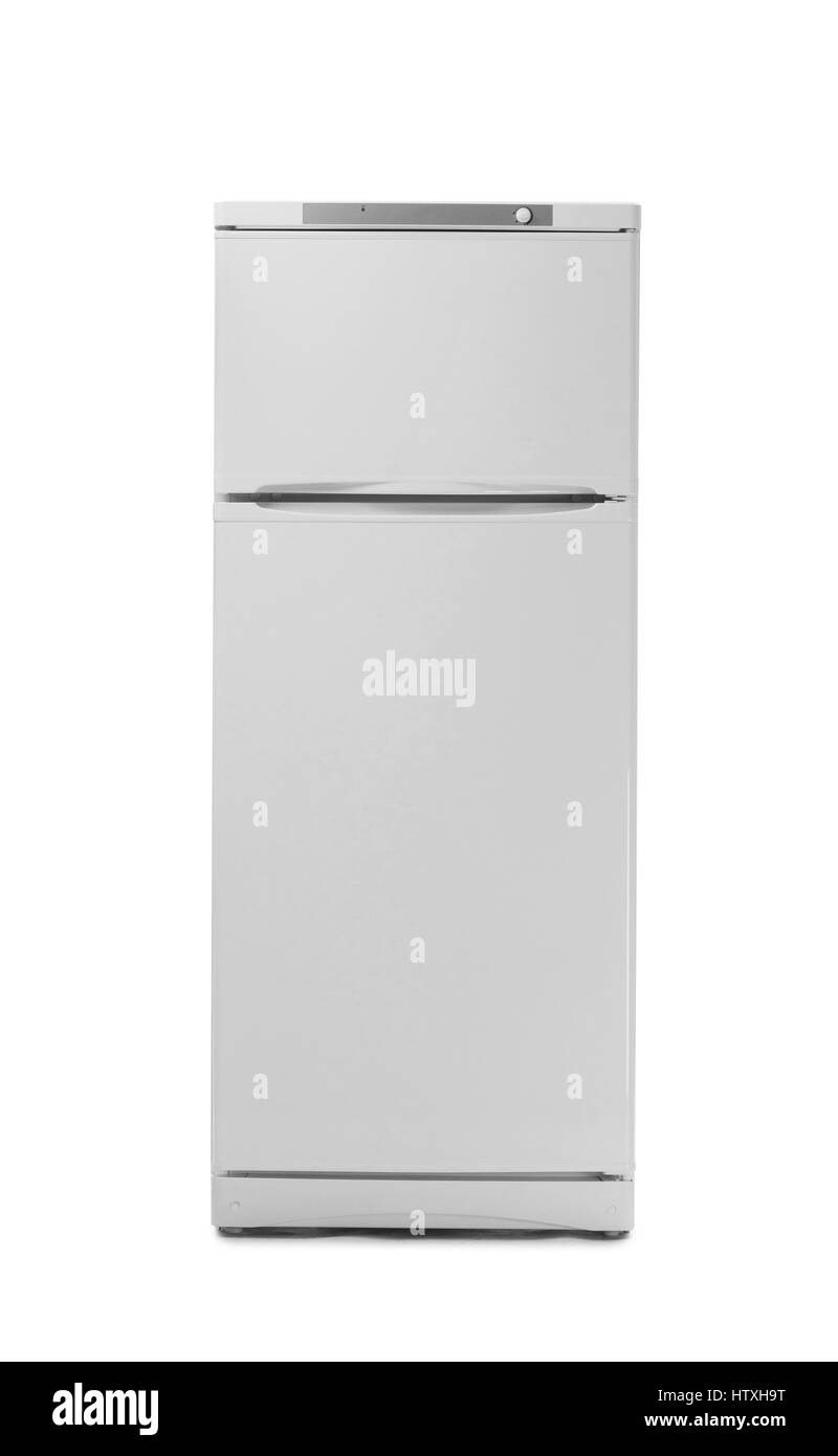 Modern fridge isolated on white background Stock Photo - Alamy