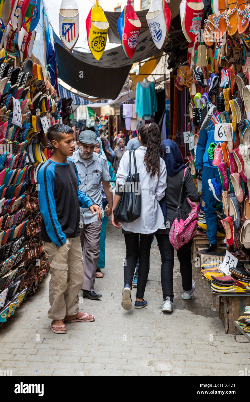 Fes, Morocco. Street Scene in the Medina, Tala'a Seghira, Fes El-Bali ...