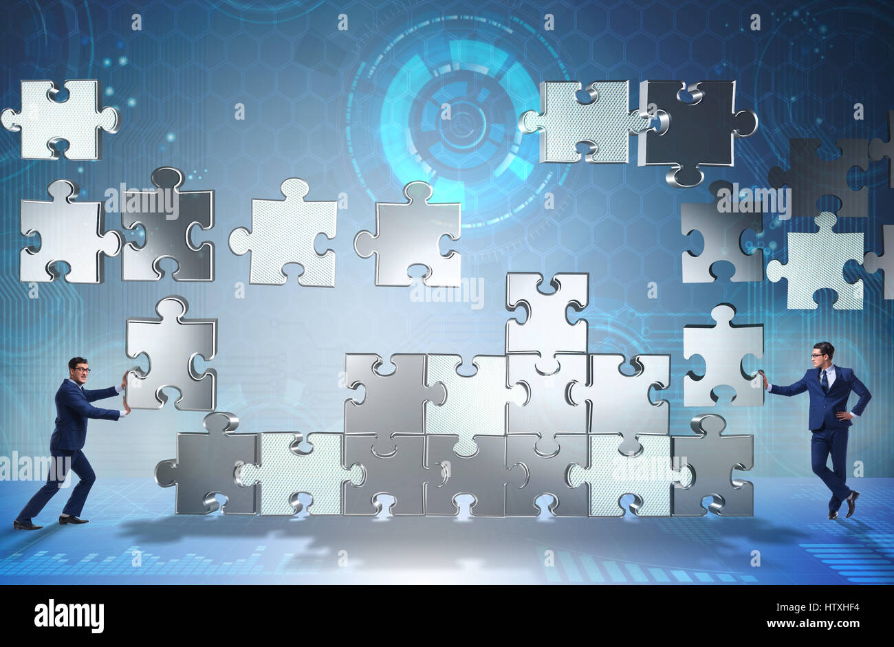 Business concept of teamwork with puzzle pieces Stock Photo - Alamy
