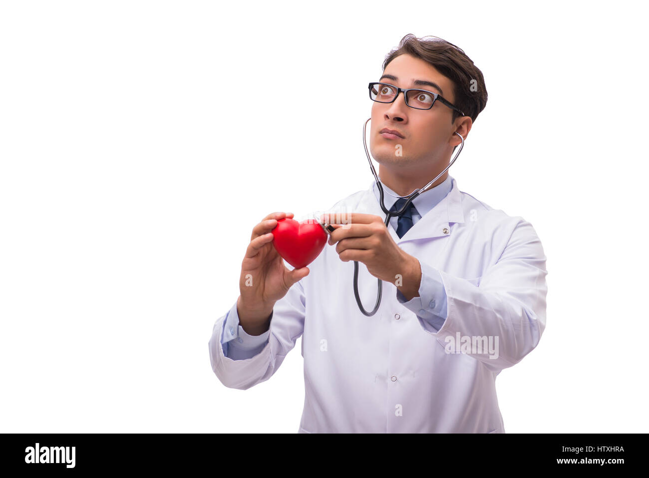 Doctor with heart isolated on white background Stock Photo - Alamy