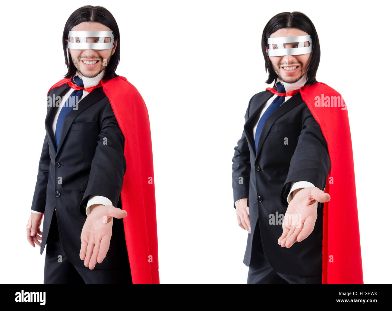 Man wearing red clothing in funny concept Stock Photo - Alamy