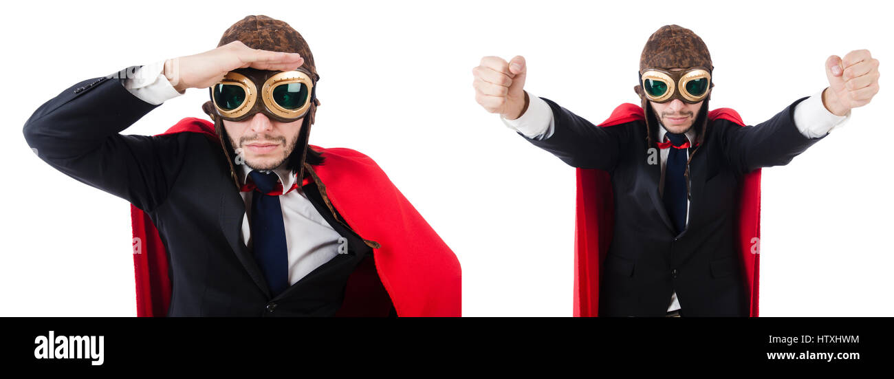 Man wearing red clothing in funny concept Stock Photo - Alamy