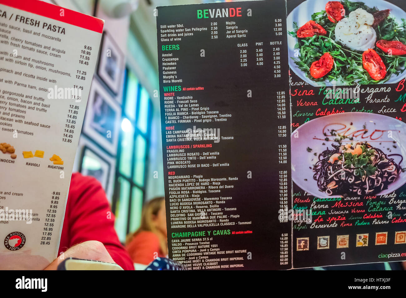 English spanish menu hi-res stock photography and images - Alamy