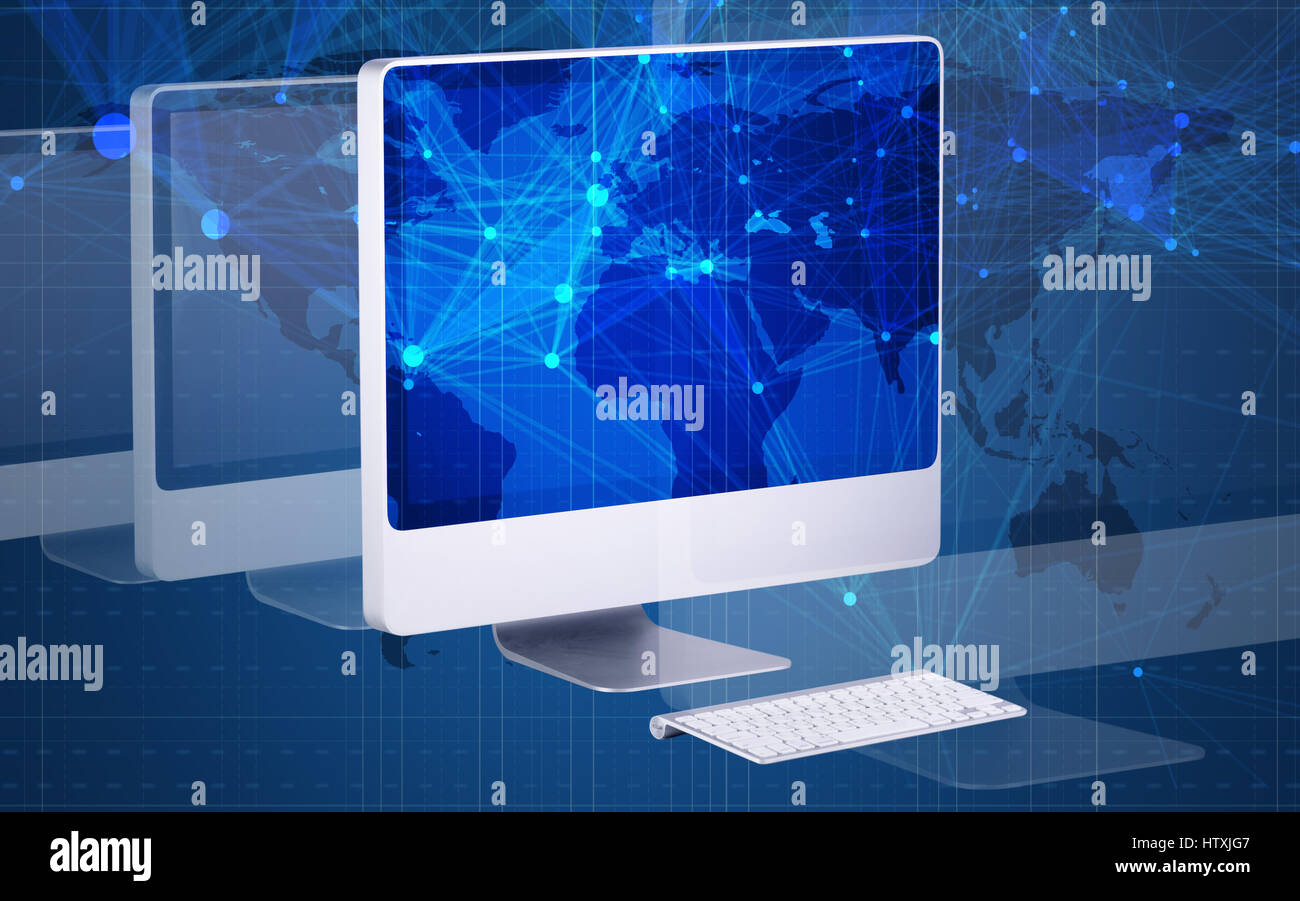 Computer screen in business concept Stock Photo - Alamy