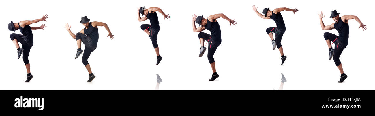 Muscular dancer isolated on white Stock Photo - Alamy