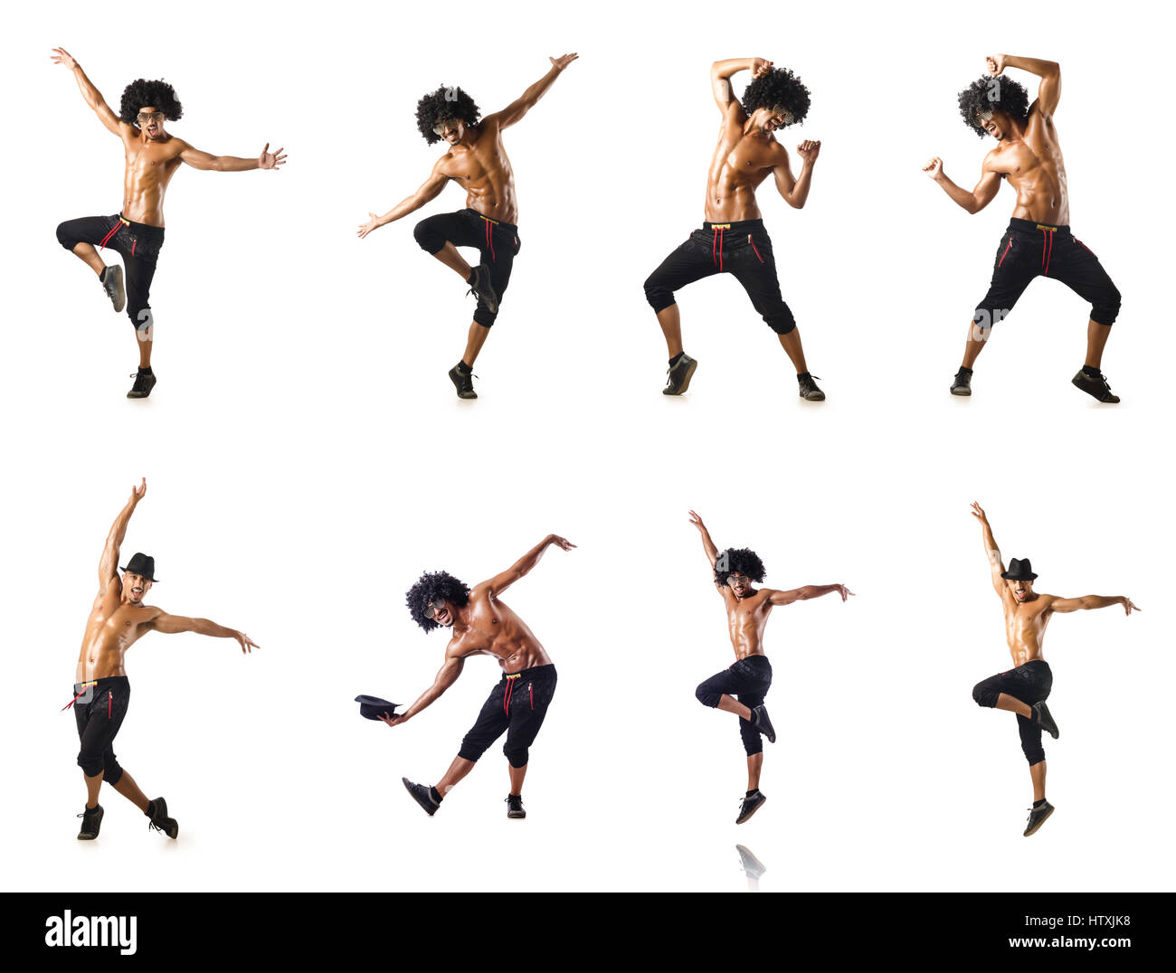 Collage of dancers isolated on white background Stock Photo - Alamy