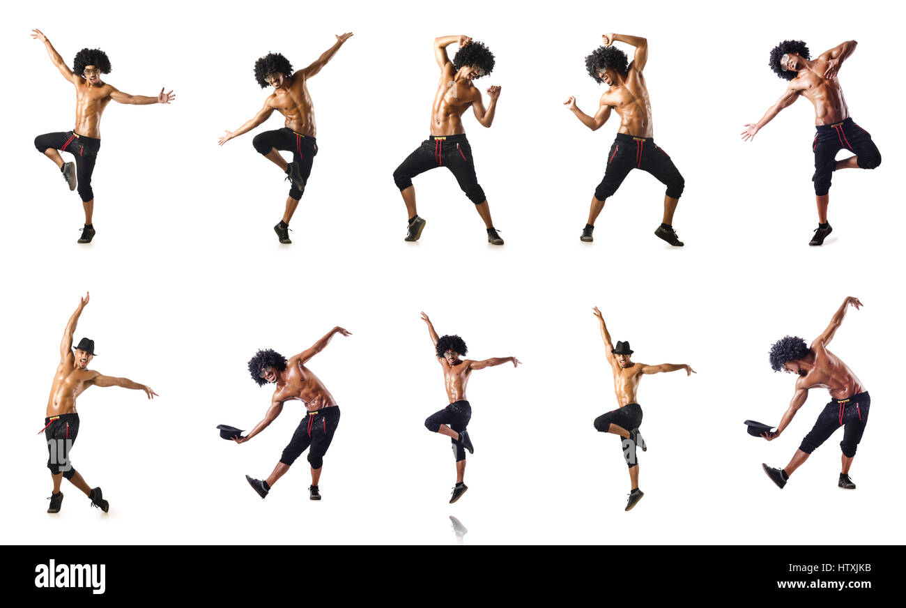 Collage of dancers isolated on white background Stock Photo - Alamy