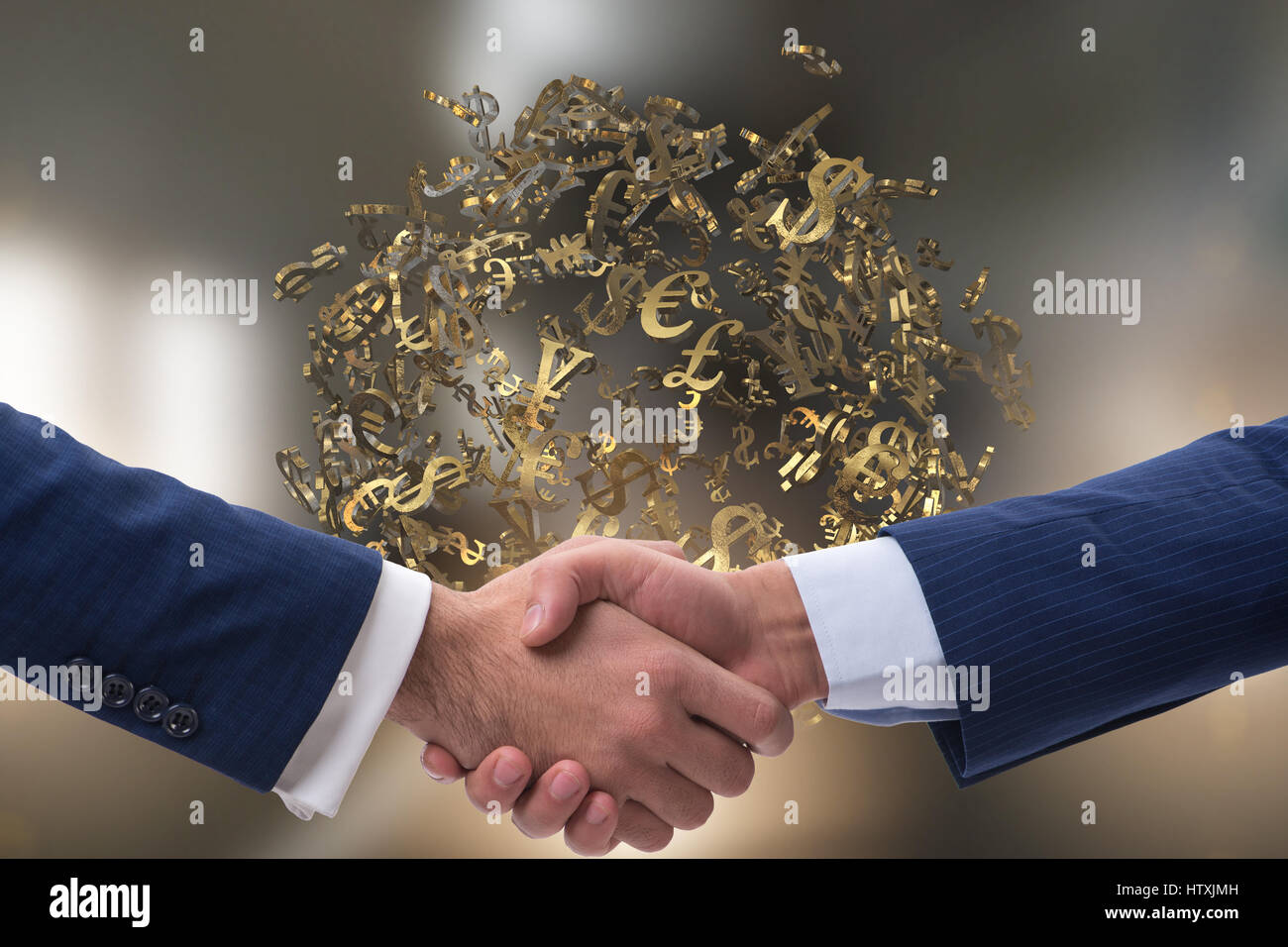 Handshake concept - business metaphor illustration Stock Photo - Alamy
